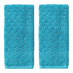 SKL Home by Saturday Knight Ltd. Ocean Watercolor Scales Hand Towel, Blue (2-Pack)