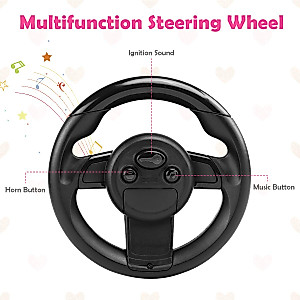 Costzon Kids Push and Ride Racer, Ride On Push Car w/Horn, Music, Under Seat Storage, Handle, Foot-to-Floor Sliding Car Pushing Cart for Toddler, Gift Toy for Children Boys & Girls (Pink)