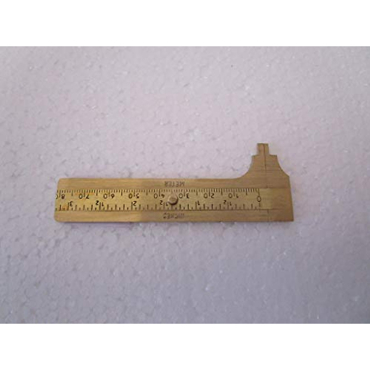 Mini Brass Pocket Ruler Handy Sliding Gauge Brass Vernier Caliper Ruler Measuring Tool Double Scales mm/inch : (80mm)