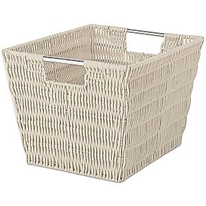 Whitmor Rattique Small Storage Tote Latte