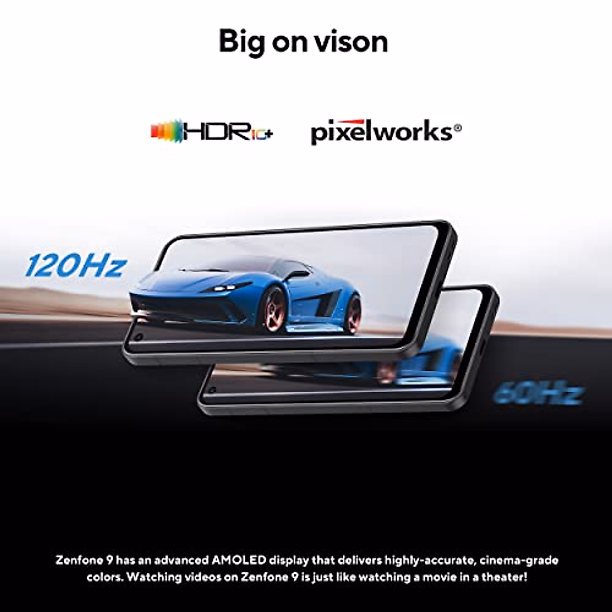 ASUS ZenFone 9 Cell Phone, 5.9” FHD+ 2400x1080 AMOLED 120Hz, IP68, 4300mAh Battery, 50MP/12MP Dual Camera, 12MP Front, 8GB RAM, 256GB, 5G LTE Unlocked Dual SIM, White, AI2202-8G256G-WH [US Version]