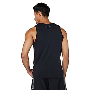 Under Armour Men's Sportstyle Logo Tank, Black (001)/Quirky Lime, X-Small