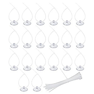 AQUANEAT 20 Pack Suction Cups with 40/100 Zip Ties for Aquarium Fish Tank Decoration Moss Shrimp Nest (20 Pack with 40 Zip Ties)