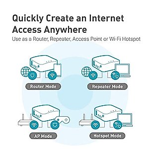 GL.iNet GL-MT300N-V2(Mango) Portable Mini Travel Wireless Pocket VPN Router - WiFi Router/Access Point/Extender/WDS | OpenWrt | 2 x Ethernet Ports | OpenVPN/Wireguard VPN | USB 2.0 Port | 128MB RAM