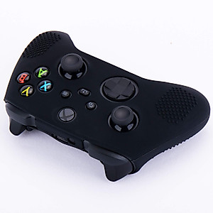 YoRHa Silicone Cover Skin Case for Xbox Series X/S Controller x 1(Black) with Thumb Grips x 10
