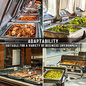 6 Pack Food Pan Commercial Tray Full Size 4" Deep Steam Table Stainless Steel Table Pan Restaurant Catering Hotel Food Warmers Cookware