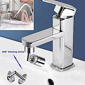 YUYIVEN 720 Degree Swivel Kitchen Sink Faucet Aerator, Dual Function Filter Faucet Head, 720 Rotating Faucet Extender for Bathroom, Flexible Faucet Sprayer Attachment