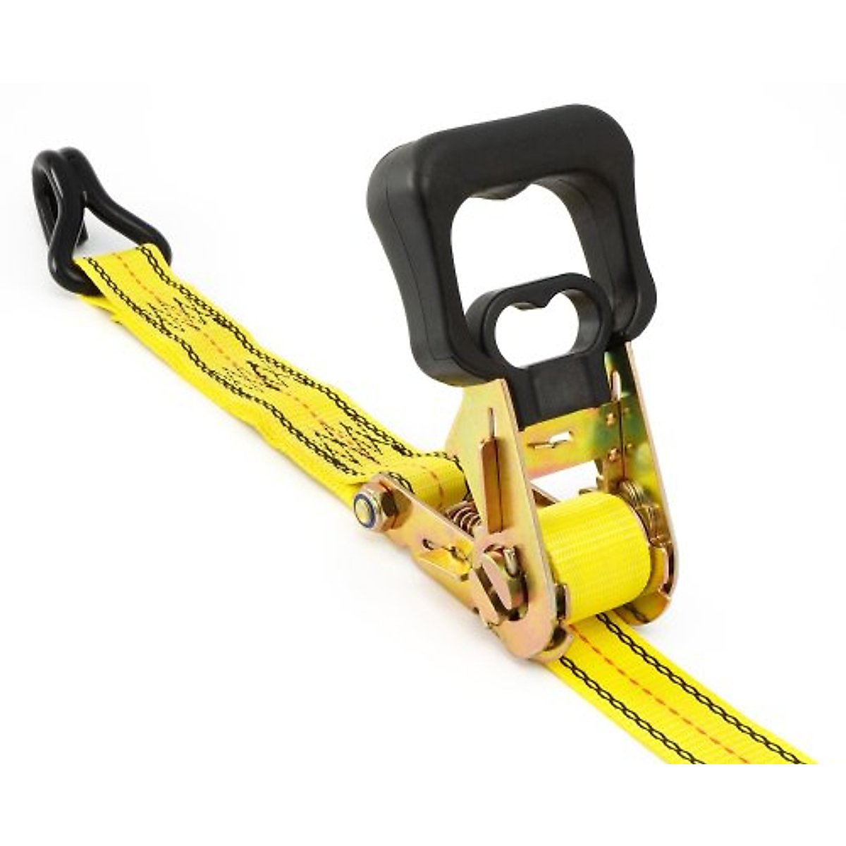 PROGRIP 350701 Standard Duty Ratchet with Webbing and J Hooks: Large, Sure Grip Handle, 16' x 1 1/2" (Pack of 1) , Yellow