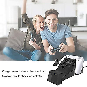 Wasserstein Charging Station Compatible with Sony Playstation 5 DualSense Controller - Make Your Gaming Experience Convenient with The PS5 Controller Charging Station (Black)