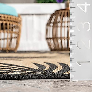 nuLOOM Kasia Areca Palm Indoor/Outdoor Area Rug, 8' x 10', Dark Grey