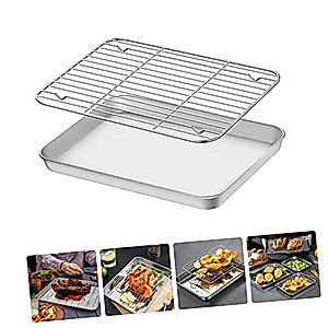 TEMKIN 1 Set Household Stainless Foods Supply X Camping Heavy Half Resistant Crispy Bread Home of Accessory for Rack Oven- Plate Oven Duty Toaster Warp Cooling Grill Kitchen - Plate