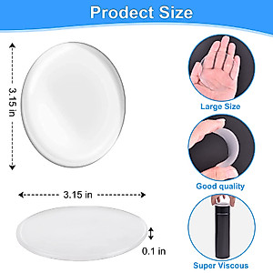 4 PCS 3.15" Door Stopper Wall Protector, Larger Door Handle Bumper, Reusable Wall Protectors with Self Adhesive Sticker for Home or Office Protecting Wall, Quiet, Shock Absorbent Gel(Clear)