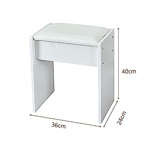 tojump Makeup Vanity with LED Lighted Mirror, White Vanity Desk Set with Drawers & Cabinet, Makeup Table for Bedroom, Cushioned Stool Included (Modern 08)