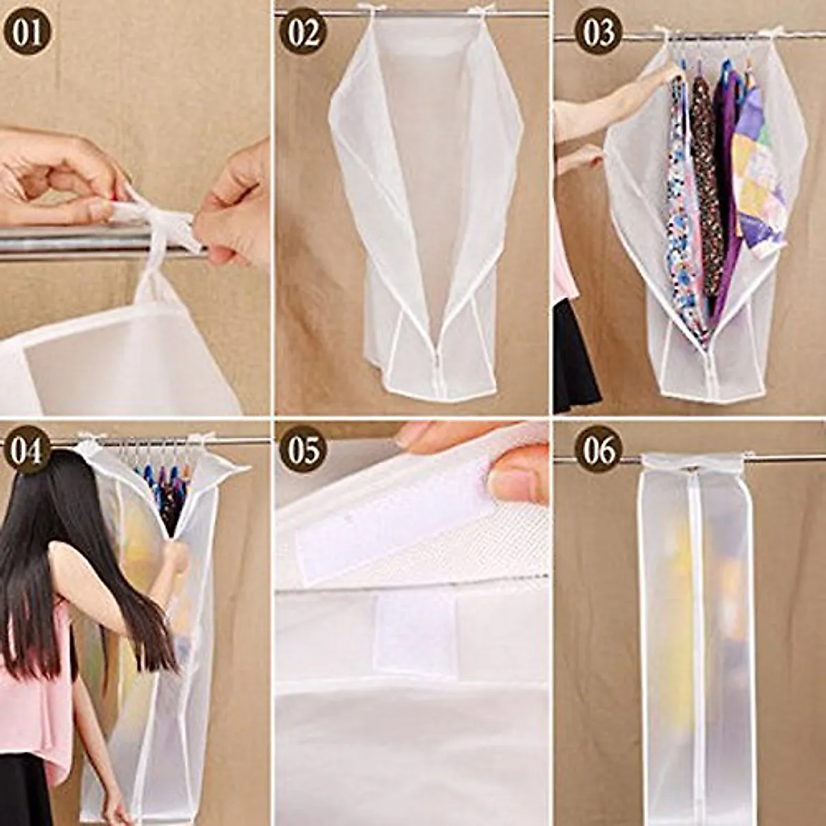 Whitelotous Garment Suit Coat Cover Protector Wardrobe Storage Bag (L)