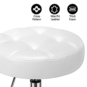 CoVibrant Lockable Rolling Stool Adjustable Swivel Stool with Noiseless Rubber Wheels and Foot Rest for Kitchen Medical Esthetician Studio