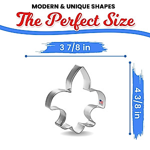 Fleur De Lis Cookie Cutter 4 3/8 in – Made in the USA – Foose Cookie Cutters Tin Plated Steel – Cookie Mold