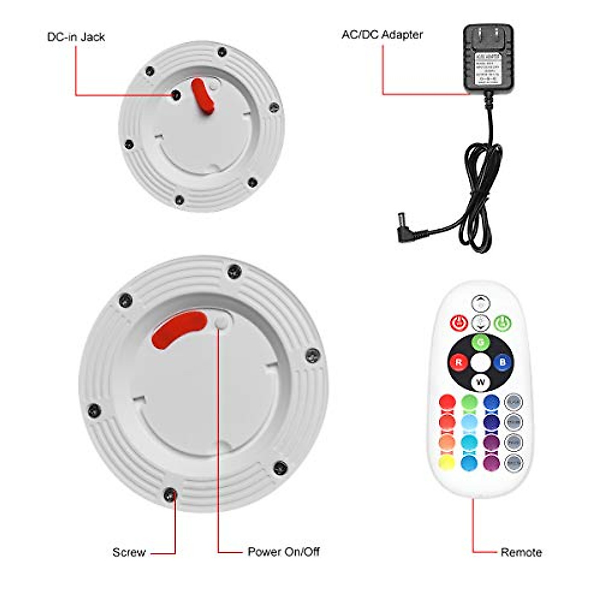 Magshion LED Light-Up Serving Tray 16 Color Cocktail Party Service Delivery Tray Rechargeable Multicolor Lighting Serving Trays Barware with Remote for Music Theme Birthday Party