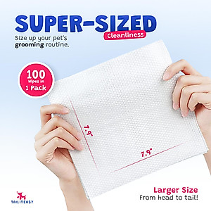 TAIL IT EASY Pet Wipes for Dogs - Dog Paw Wipes - Dog Cleaning Wipes - Biodegradable Cat Bath Wipes - Puppy Grooming Wipes - Toxic-Free Kitten Wipes (Lavender Fragrance) (Pack of 3)