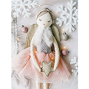 MON AMI Designer Angel Stuffed Doll with Wings 20” Soft Elegant Plush Doll for Little Girls, Use as Toy or Room Decor