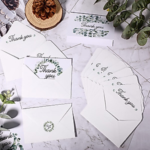 245 Pack Thank You Cards with Envelopes and Stickers Greenery Thank You Cards Thank You Notes Greeting Cards Blank Note Cards for Wedding, Bridal Shower, Baby Shower and All Occasions