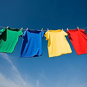 50 Ft Clothesline Long Clothes Line, Cotton Clothesline Rope Laundry Line Rope Craft Drying Rope Adjustable forCamping Travel & Home Use DIY Rope as Candle Replacement Wick Laundry Line Dryer Rope