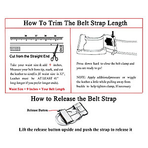 Civantiya Ratchet Belt for Men - Mens Belt Leather Black Designer 1 3/8" for Casual Jeans - Adjustable Belt Trim to Fit