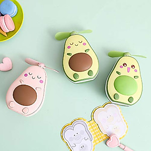 CUCUDAI Portable Avocado Shape Handheld Mini Air Cooler Fan with Fill Light Mirror USB Rechargeable Small Personal Cooling Tools for Home Office Outdoor Travel Summer Appliances-Green, as shown