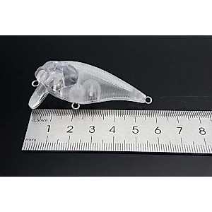 10PCS Unpainted Lure Blanks 8.11g 5.9cm with 5mm Free Fishing Eye Crankbait Baits Simulation Blank Body Clear Hard Baits Trout Salmon Minnow Lure Popper Lures Topwater Freshwater 8155