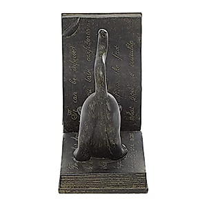 Deco 79 Polystone Cat Reading Bookends, Set of 2 7"H, 6"W, Black