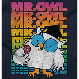 Mr Owl Vintage Retro Tootsie Pops Long Sleeve Tshirt Men Women Navy