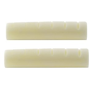 Musiclily Pro 43.99mm Slotted Guitar Bone Nut for 6 String Epiphone Les Paul Pre-2014 Electric/Acoustic Guitar, Ivory (Set of 2)