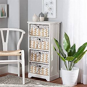 Baxton Studio Rianne Modern Transitional White Finished Wood 4-Basket Storage Unit