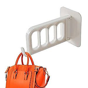 Dous Folding Wall Mounted Clothes Hanger, No Hole Punching No Trace Installation Wall Coat Rack, 4 Holes Wall Multi-Functional Hanger for Balcony Clothes, Keys, Bathroom, Wardrobe Storage