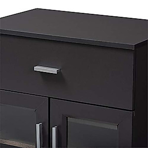 Baxton Studio Jonas Server Cabinet in Dark Grey and Oak Brown