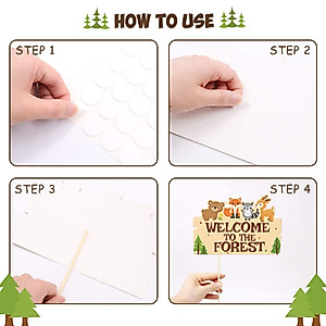 35 PCS Woodland Animal Photo Booth Props Wild One Camping Forest Theme Party Favors Decorations for Woodland Creatures Baby Shower Birthday Party Supplies