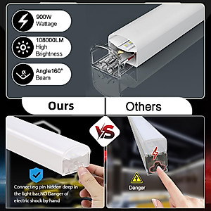 Brivulgent 2 LED Tubes for Garage Lighting | Hexagon Ceiling Lights Replacement | Hex Lights Replacement LED Tubes for Hexagon Garage Lights | Hexagon LED Lights | Garage Ceiling Light Upgrade
