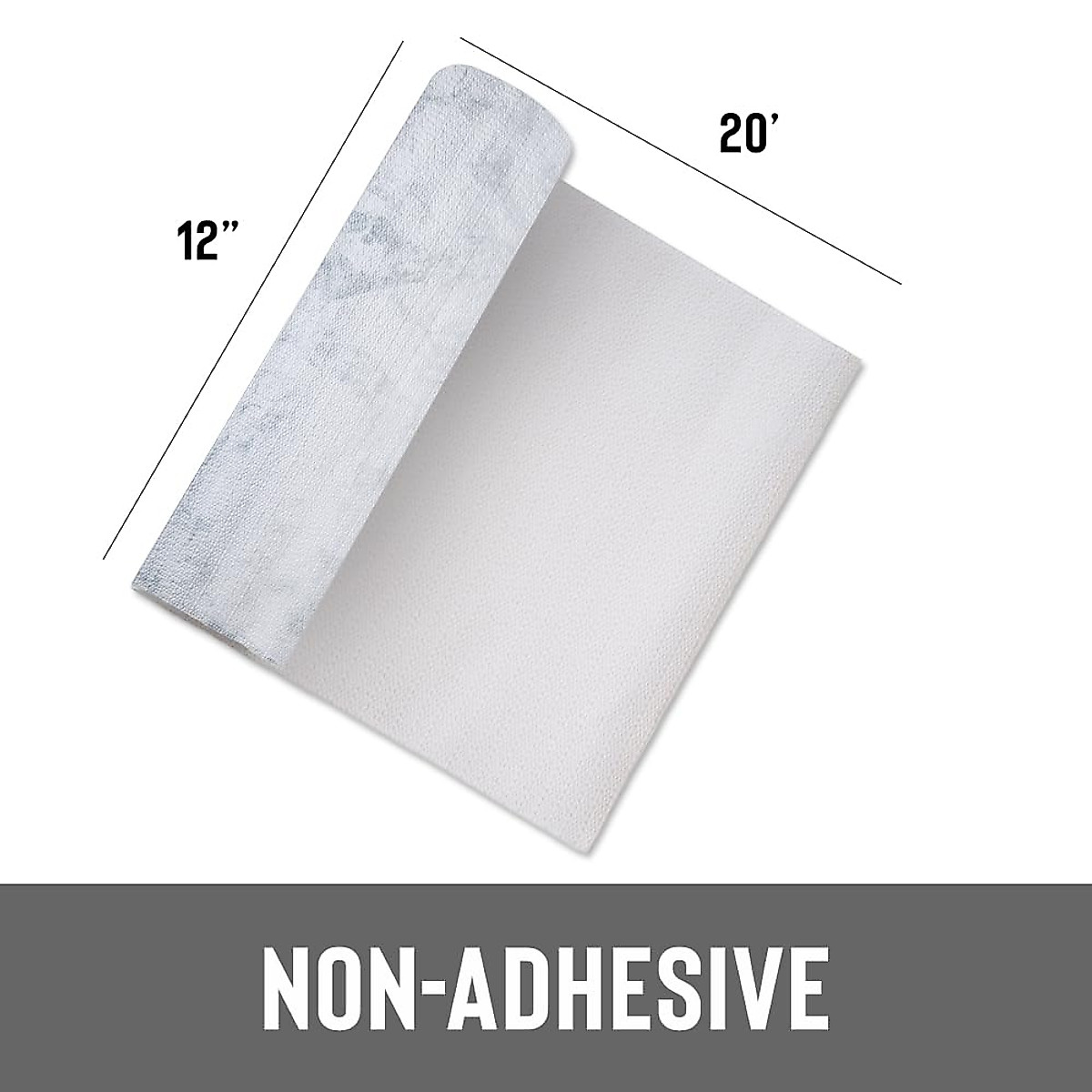 Con-Tact Brand Grip Prints Non-Adhesive Non-Slip Counter Top, Drawer/Shelf Liner, 12" x 20', Carrara Marble