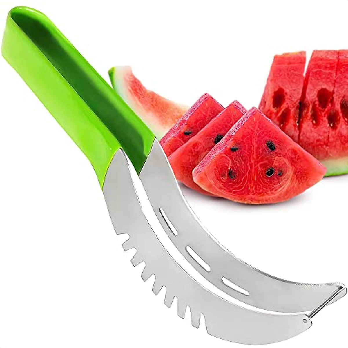 Stainless Watermelon Slicer Cutter Tool - Easy Slicer Watermelon and Pineapple Cutter Slicer Stainless Steel Vegetable Cutter - Cutters for Fruit Cut Outs Unique Kitchen Gadgets Watermelon Knife