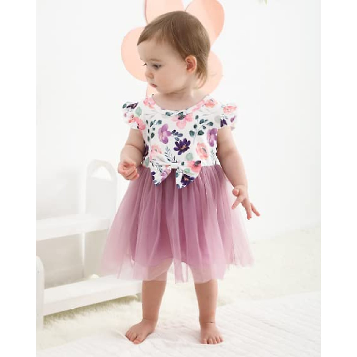 YOUNGER TREE Baby Girl Dresses Long Sleeve Flower Tutu Princess Dress Infant Fall Winter Outfits Little Girls Clothes (Purple, 6-9 Months)…