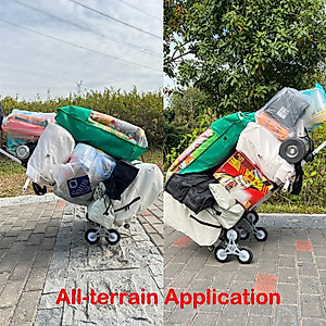 Hand Truck Dolly, 330 lb Capacity Folding Portable Shopping Cars with Bag, Folding Three-Wheeled Stair-Climbing Design and Telescoping Handle for Moving Travel Indoor and Outdoor