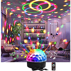 Disco Ball Lights, 9 Colors LED Party Lights DJ Sound Activated Rotating Lights with Remote Control for Home KTV Wedding Dance Show