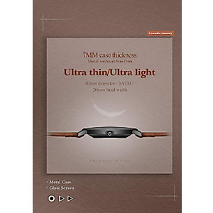 BRIGADA Men's Watches Classic Black Business Casual Wrist Watch for Men Quartz Waterproof