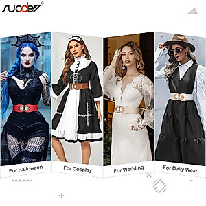 SUOSDEY 3 Pack Women Wide Elastic Stretchy Belt Vintage Cinch Belt Waistband for Dresses