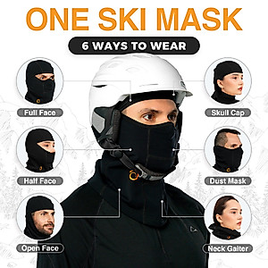 GearTOP Warm Balaclava Face Mask for Men and Women Baklava Masks for Men Winter Face Covering for Men Face Mask Ski Balaclava Ski Mask for Skiing, Snowboarding, Motorcycle, Snowmobile Black