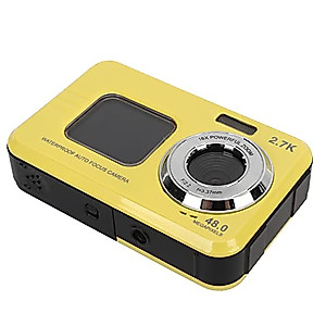 Digital Camera,2.7K HD Digital Camera 16X Zoom Smart 48MP Underwater Camera (Yellow)