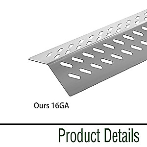 Damile Stainless Steel Grill Heat Plates Heat Shield Flame Tamer, BBQ Gas Grill Replacement Parts Accessories for Bull BBQ Grills, Angus, Brahma, 7-Burner, 4-Burner, 5-Burner, 17 10/16 x 5 8/16 inch