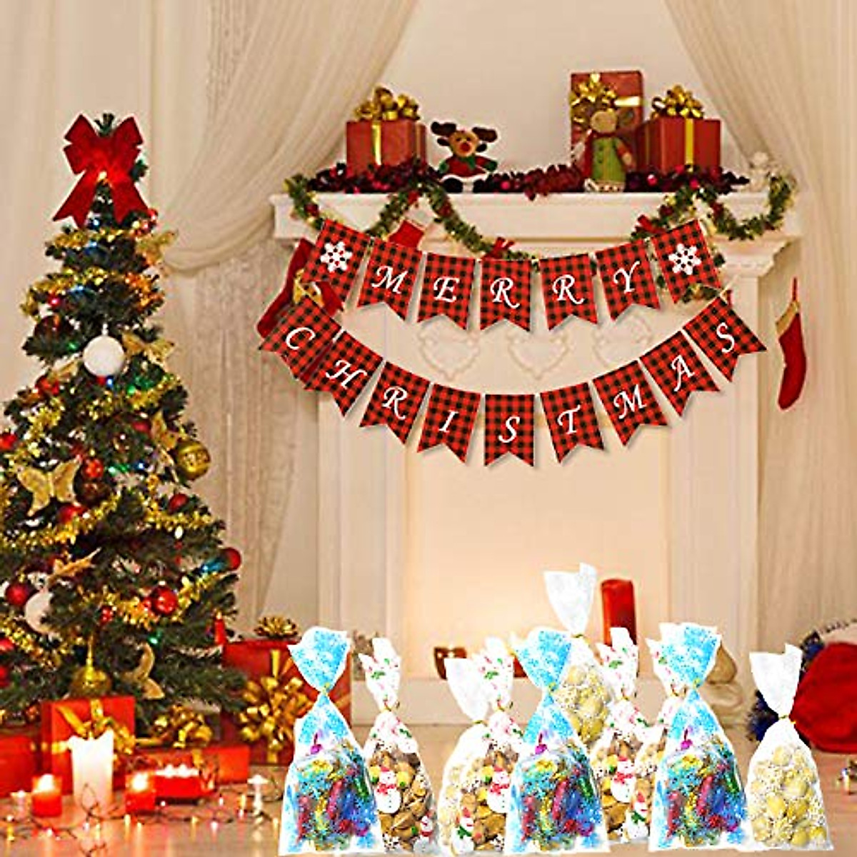 150 Pieces Christmas Snowflake Cellophane Treat Bags Winter Wonderland Party Candy Wrappers Bags Snowflake Frozen Candy Cookie Goodies Gift Bag with 150 Pieces Ties for Girls Boys Birthday Party Baby Shower Hanukkah Wedding Bridal Shower Party Favor Bags