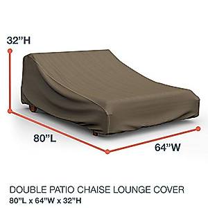 Budge P2A01BTNW3 StormBlock Hillside Double Patio Chaise Lounge Cover Premium, Outdoor, Waterproof, Black and Tan Weave