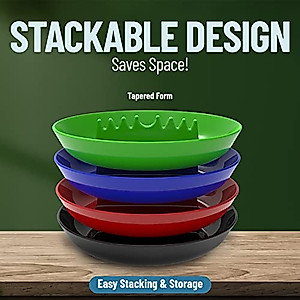 Ashtray for Cigarettes Outdoor Ash Tray Sets Patio Ashtrays: Large Home Plastic Indoor Ash Trays: 7 INCH Round, 4 PACK, Nice 4 Colors Strong Melamine