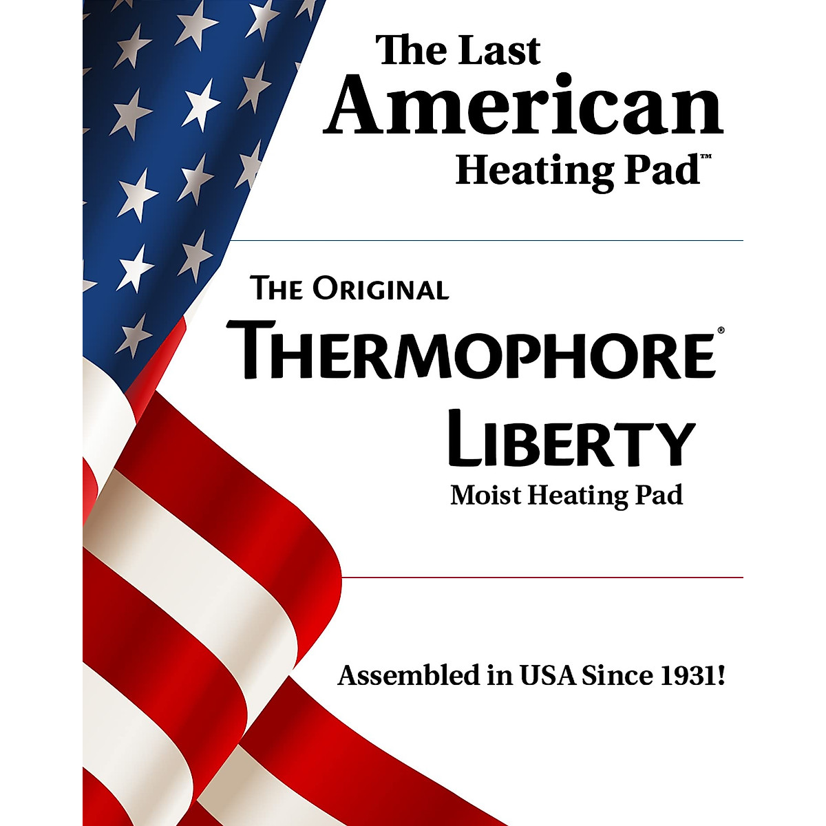 Assembled in The USA - Thermophore Liberty 2 - Moist Heating pad for Arthritis, Back, Neck, Shoulder Pain and Cramps Relief - Electric, 3 Temperature Settings with auto Shut Off, Large 14" x 27"